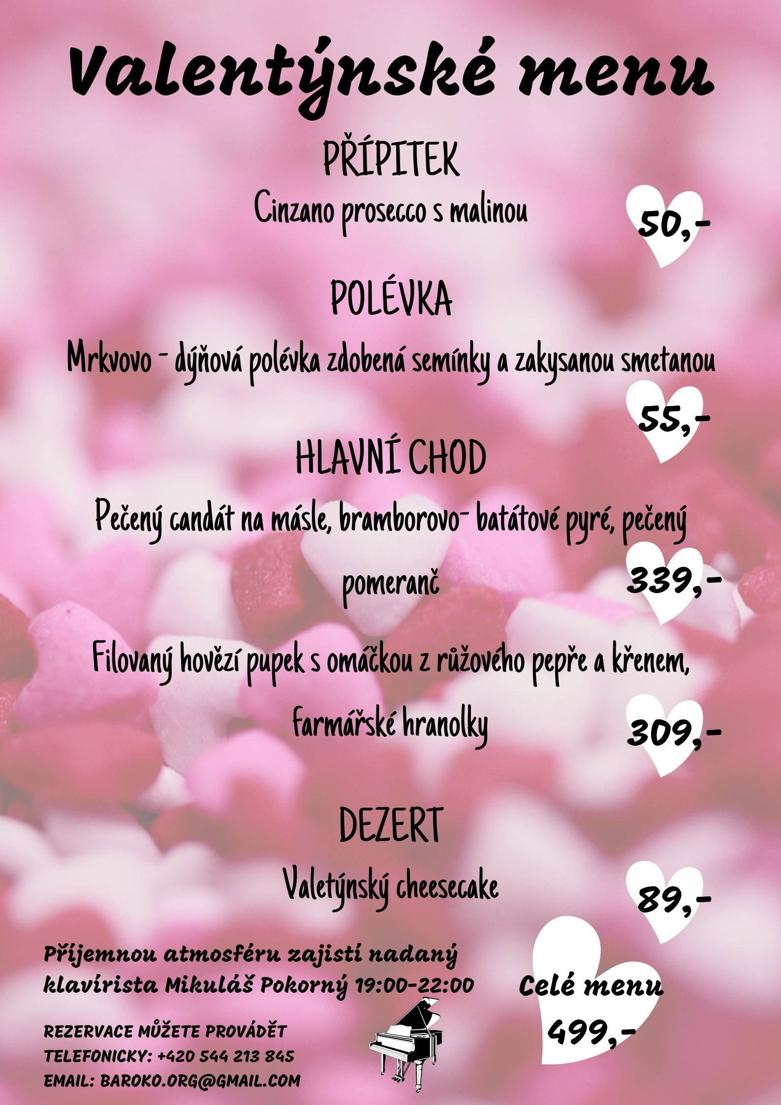 Speciální valentýnské menu - Restaurace Baroko